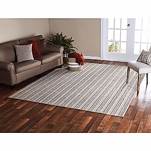 Garland Rug Carnival Stripe Assorted Earth Tone 12'x12' Modern Stain Resistance Area Rug