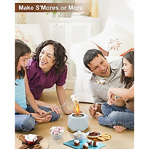 TOLOYE Tabletop Fire Pit, Portable Table Top Fire Pit Bowl Cement Alcohol Tabletop Fireplace for Indoor Outdoor S'Mores Maker Mini Fire Pit Smokeless Rubbing Burner Fire Bowl Gray