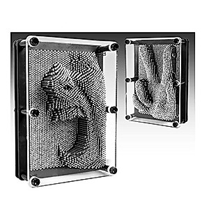 Yiyatoo 6 X 8 inch(Large) 3-Dimensional Pin Sculpture- Children & Adults - Classic Pin Art Toy Sculptures - Made of Plastic and Metal.