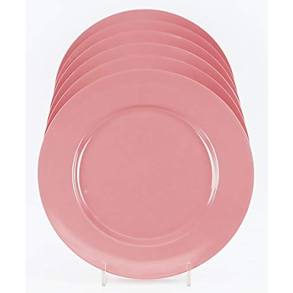 Reston Lloyd Set Calypso Basics Melamine Dinner Plate, Set of 6, Pink