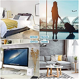 BEVA Power Strip with USB - 5ft Long Extension Cord with 4 Widely Spaced Outlets and 3 USB Ports Cube Desktop Charging Station, Overload Protection, Compact for Travel, Cruise Ship and Dorm