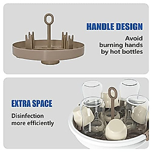 Baby Bottle sterilizer Microwave Steam Sterilizer for Baby Bottles, Pacifier, Breast Pumps Accessories, Large Capacity, 99.99% Disinfection in 2 Mins