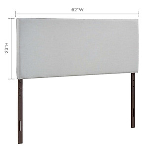 Modway Region Linen Fabric Upholstered Queen Headboard in Gray
