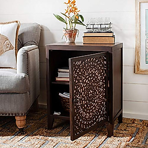 Safavieh Home Thea Brown 1-door Carved Mandala Nightstand