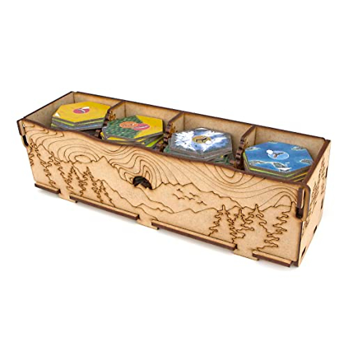 TowerRex Board Game Organizer for Cascadia board game box, Cascadia board game organizer, Cascadia board game components storage insert accessory