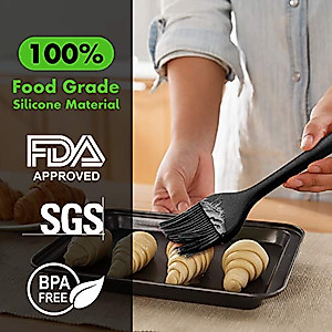 HOTEC Basting Brushes Silicone Heat Resistant Pastry Brushes Spread Oil Butter Sauce Marinades for BBQ Grill Barbecue Baking Kitchen Cooking BPA Free Dishwasher Safe (Black 2)