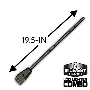 Midwest Hearth Universal Log Lighter Kit with Burner Pipe, Straight Ball Valve, Chrome Key and Floorplate (Propane)