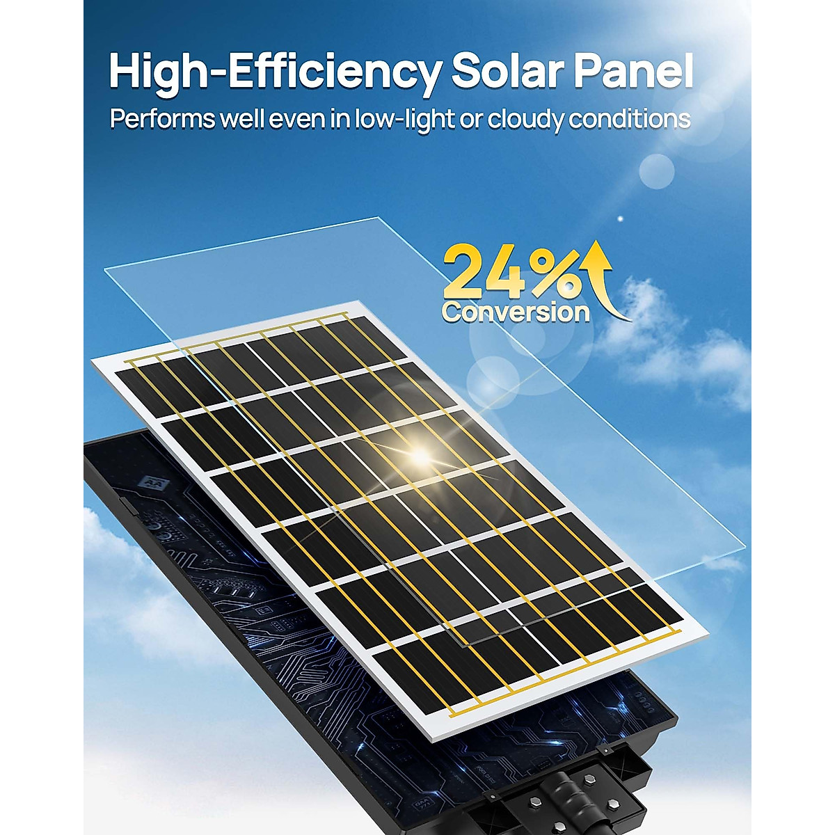 Eontim 4200W Solar Street Lights Outdoor, Commercial Solar Parking Lot Light with Remote Control, Motion Sensor Solar Light Outdoor Waterproof, Dusk to Dawn LED Solar Flood Light for Yard, Outside