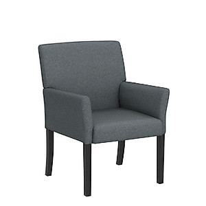 POWERSTONE Executive Accent Chair Set Fabric Guest Chairs Office Chair Reception Waiting Room Armchair with Wooden Legs Single Sofa Home Theater Seating 2pcs,Grey