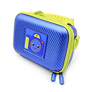 CASEMATIX Camera Case Compatible with VTech KidiZoom Camera and Camera Accessories with Shoulder Strap and Padded Interior Divider, Blue Travel Case Only