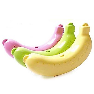 3Pcs Banana Keeper Outdoor Travel Case, Banana Protector, Cute Carrier Storage Box，Banana Container for Lunch Boxes, BPA-Free Fruit Container