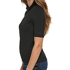 KARL LAGERFELD PARIS Women's Everyday 3/4 Sleeve Knit Top, Black, Large