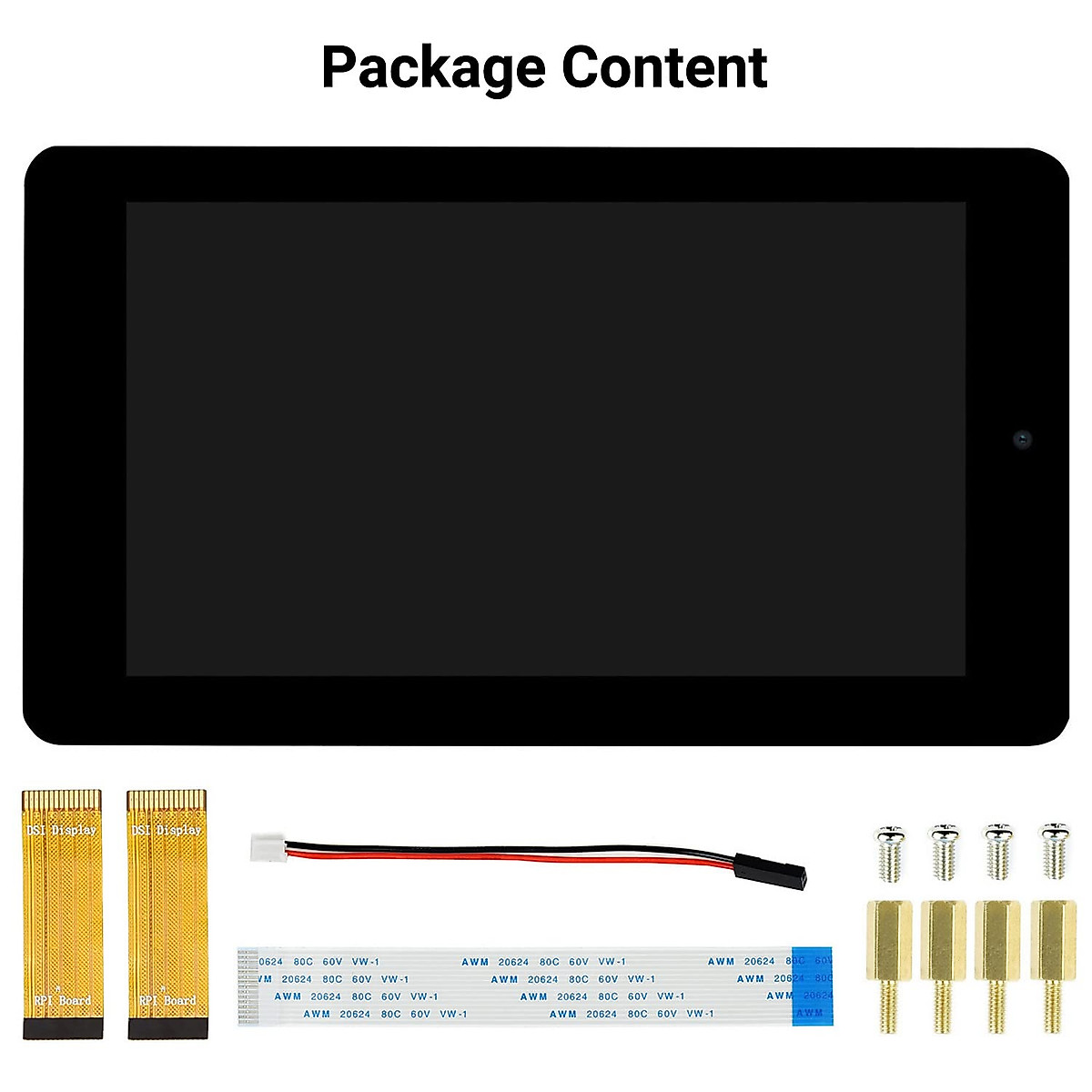 Waveshare 7inch Capacitive Touch Display Compatible with Raspberry Pi 4B/3B+/3A+/3B/2B/B+/A+/CM3/3+/4 with 5MP Front Camera 800×480 Resolution DSI Interface