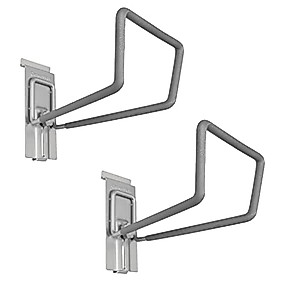 Crownwall Slat Wall Storage Organizer, Heavy Duty Steel Locking Loop Hook for Hanging Hoses, Cords, Ladders and Bulky Items, Slatwall Accessories Panels (2 Pack)