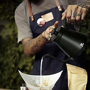 Kanmart Pour Over Coffee Kettle Barista's Choice Works on Stove and Any Heat Source stove top pour over kettle Gooseneck Teapot with Precision Pour Spout(1.2L, 40oz) (black)