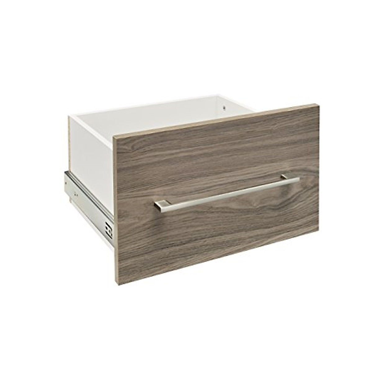 ClosetMaid SuiteSymphony Wood Closet Drawer, Add On Accessory, Modern Style, For Storage, Closet, Clothes, 16” x 10” Size for 16 in. Units, Natural Gray/Satin Nickel