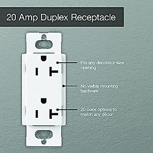 Lutron SCR-20-SW Satin Colors 20-Amp Receptacle, Snow