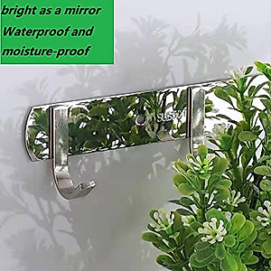 HSXJJ Wall Mounted Coat Hook Rack 304 Stainless Steel Towel Rack and Key Rack, Wall Mounted 6 Square Coat Hooks