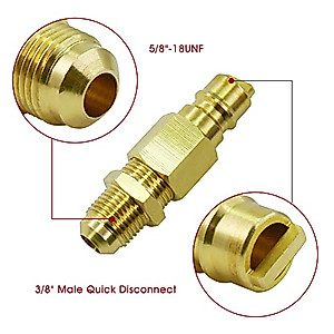 MENSI 3/8" Male Flare Natural Hose Adapter Convert to Natural Gas 3/8" Quick Disconnect Plug