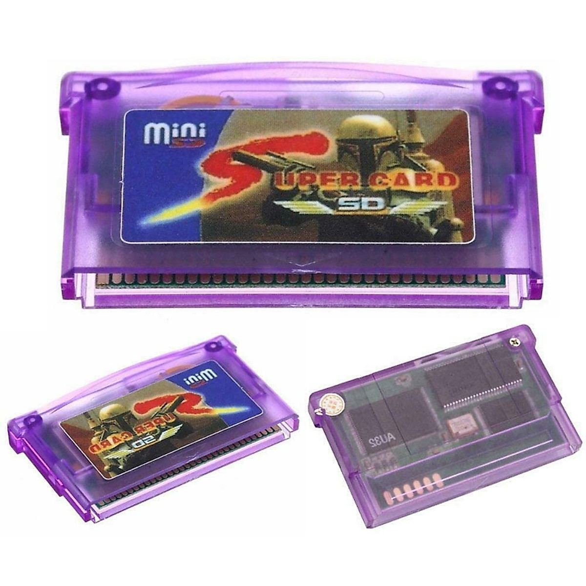 SHAHDEN Purple Burning Disk Mini Super Card for SP/GBM/IDS/NDS/NDSL Game Cards High Qual,Game Cards,Supercard Card Mini SD Card Adapter