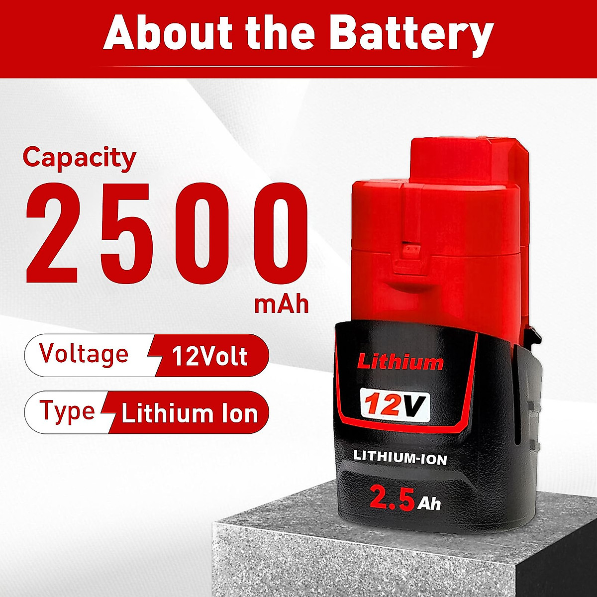 VINIDA 4packs 12V 2.5AH Replacement for Milwaukee M-12 Battery Compatible with Milwaukee 48-11-2411 48-11-2420 48-11-2401 48-11-2402 Tools