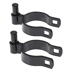 2 1/2" (2 3/8" OD) x 5/8" Black Male Gate Frame Hinges for Chain Link Fence Post | Hinges with Bolts | Pack of 2