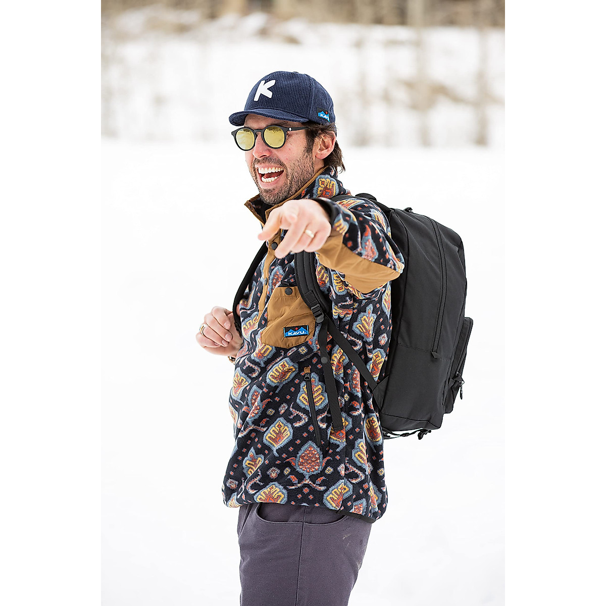 KAVU Neptune Backpack with Padded Laptop and Tablet Sleeve-Jet Black