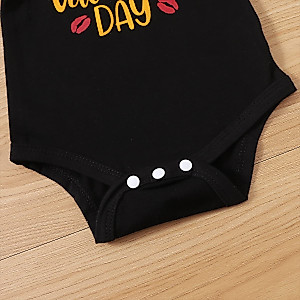Happidoo Baby Girl Cute Festival Outfit Newborn Long Sleeves Flare Pants (Black, 0-3 Months)