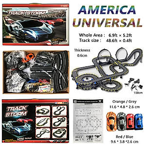 Powered Slot Car Rc Race Track Set, 14.8m Electric Racing Set with 4 Cars Super Loop Speedway Racetrack for Boy Kids Age 6 and Up Puzzle Toy Adults Decompression Gift…