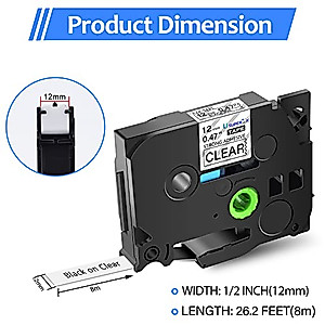 USUPERINK 2PK Compatible for Brother Label Maker Tape Clear TZe-S131 TZ-S131 TZe-131 TZe131 TZ-131 TZ131 12mm 1/2'' Laminated Black on Clear Extra Strength Label Tape for PT-D210 H110 D220 D410 D600