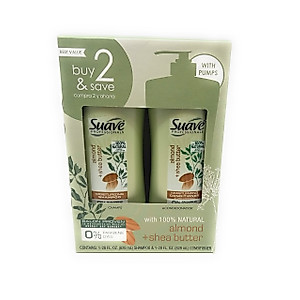 Suave Professionals Moisturizing Shampoo and Conditioner for Dry Hair Almond and Shea Butter Paraben-free and Dye-free 28 oz, 2 Count