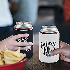 Bridal Shower Party Decoration Beer Can Coolie Coolers Funny Wedding Bride Groom Gifts-Lucky Mr Future Mrs(12-16 Oz Bottles,2 Pack)