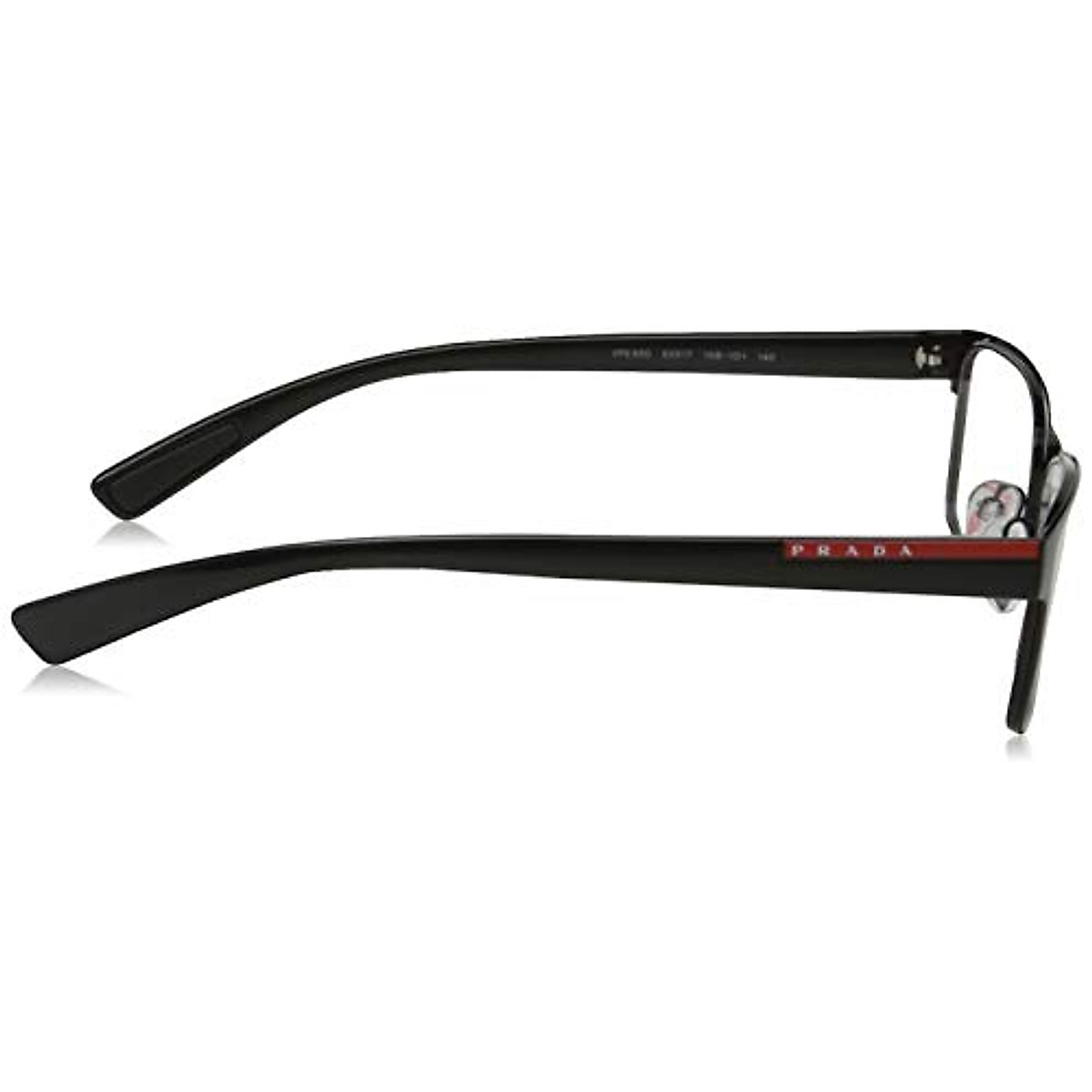 Prada Linea Rossa Lifestyle PS 50GV 1AB1O1 Black Metal Rectangle Eyeglasses 55mm