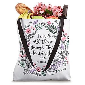 I Can Do All Things Through Christ Motivational Scripture Tote Bag