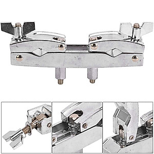 Drum Clip Rod Zinc Alloy Connecting Clamp Holder Bracket Rod Percussion Multi-function Clip Silver