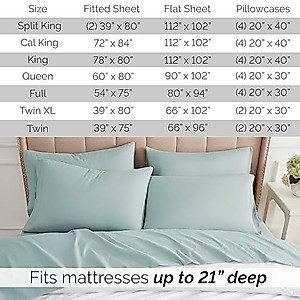 Southshore Fine Living, Inc. 6-Piece Deep Queen Sheets Premium Bedding, 21-Inch Queen Deep Pocket Sheet Set, Microfiber Bedding, Deep Pocket Fitted Sheet, Blue Pillow Cases, Sky Blue Sheets