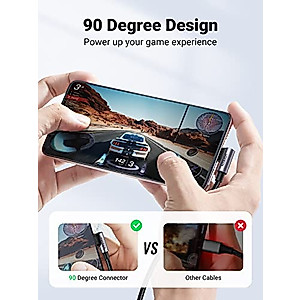 UGREEN 60W USB C to USB C Cable Right Angle USB C Fast Charging Cable Compatible with MacBook Pro/Air, iPad Pro/Mini/Air, Samsung Galaxy S23/S22/Z Fold/Z Flip, Google Pixel, Switch, etc. 6.6FT