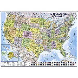 XXL USA Map Premium Poster Giant America Map with all States 55" x 39" MAPS IN MINUTESÙ (55"x39")