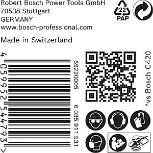 Bosch Professional 50x Expert C470 Sandpaper (Ø 150 mm, Grit 180, Accessories Orbital Sander)