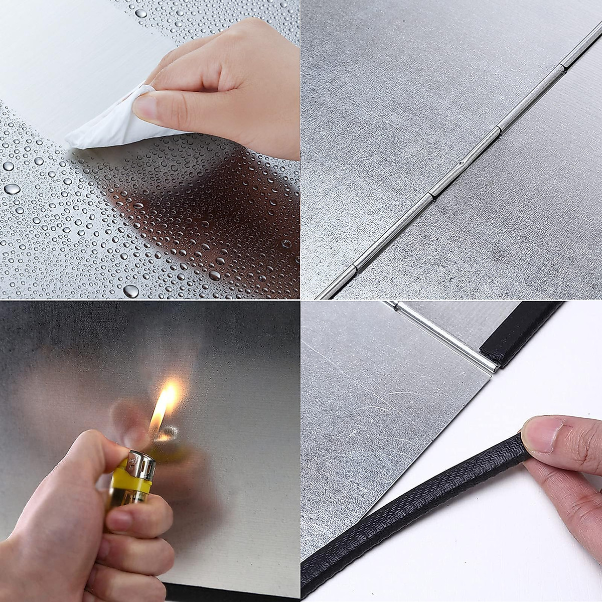 Foldable Stove Splatter Guard Grease Shield Nonstick Oil Stove Splash Guard Cooking Splatter Screen Kitchen Backsplash Protector For Stove Top Wall Gas Range Frying Pan Camping… (Height 30cm)