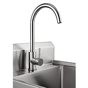 TRINITY EcoStorage Stainless Steel Freestanding Single Bowl Utility Sink for Garage, Laundry Room, and Restaurants, Includes Faucet, NSF Certified, 49.2-Inch by 21.5-Inch by 24-Inch, Chrome
