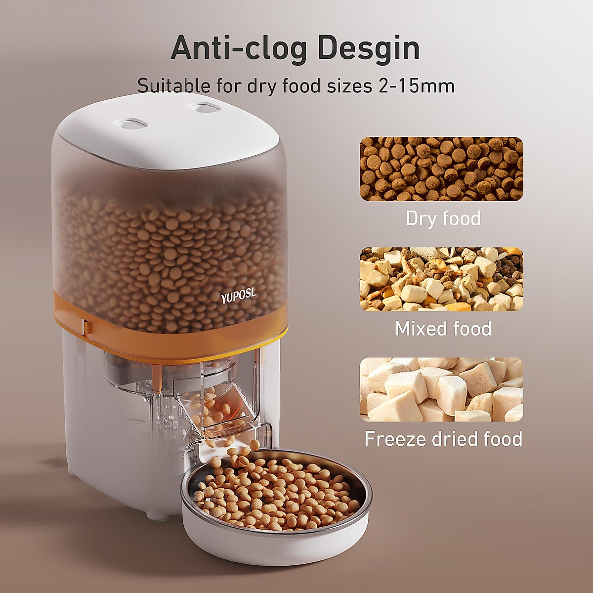 2025 Upgraded Automatic Cat Feeder - 4L Timed Auto Pet Feeder for Cat and Dog with Dry Food Dispenser, 180-day Battery Life, 1-6 Meals Per Day, 1-16 Portion, Desiccant Bag Keeps Food Fresh