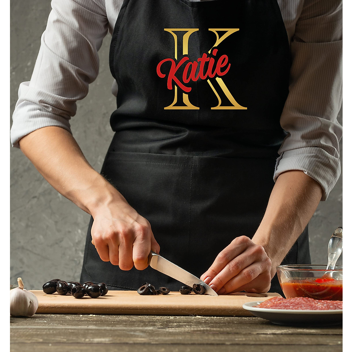 Custom Aprons for Women with Pockets, Mother Day Gift for Mom, Grandma, Personalized Kitchen Gifts for Mom, Grandma, Mother, Women, Wife, Aprons for Cooking, Unique Cute Design Aprons with Custom Name