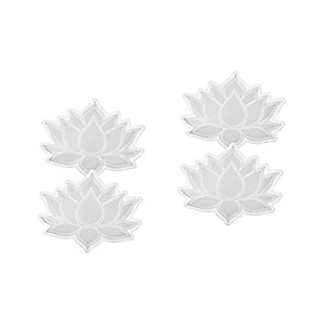 EXCEART 4 Pcs Crystal Epoxy Mold Cup Holder Tray Jewlery Tray Jewelry Tools Resin Jewelry Tray Resin Flower Tray Epoxy Coaster Cup Mat Mold Silicone Mold DIY Silicone Mold Storage Casting