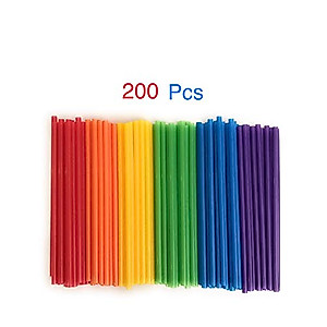 Assorted Colors Plastic Straws (Straight 200 pack)