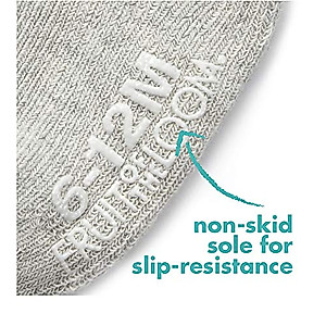Fruit of the Loom Baby 6-Pack All Weather Crew-Length Socks, Mesh & Thermal Stretch - Unisex, Girls, Boys (0-6 Months, Grey)