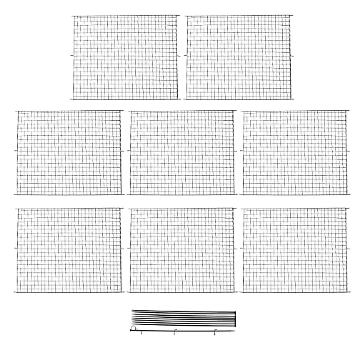 Garden Fence Pannels and Gate Bundle, Heavy Duty Tall Outdoor Landscape Patio Yard Fencing Border Animal Barrier Decorative Metal Fence,36in (L) x 44in (H), Underground(8 Panels 9 Stakes in a Set)