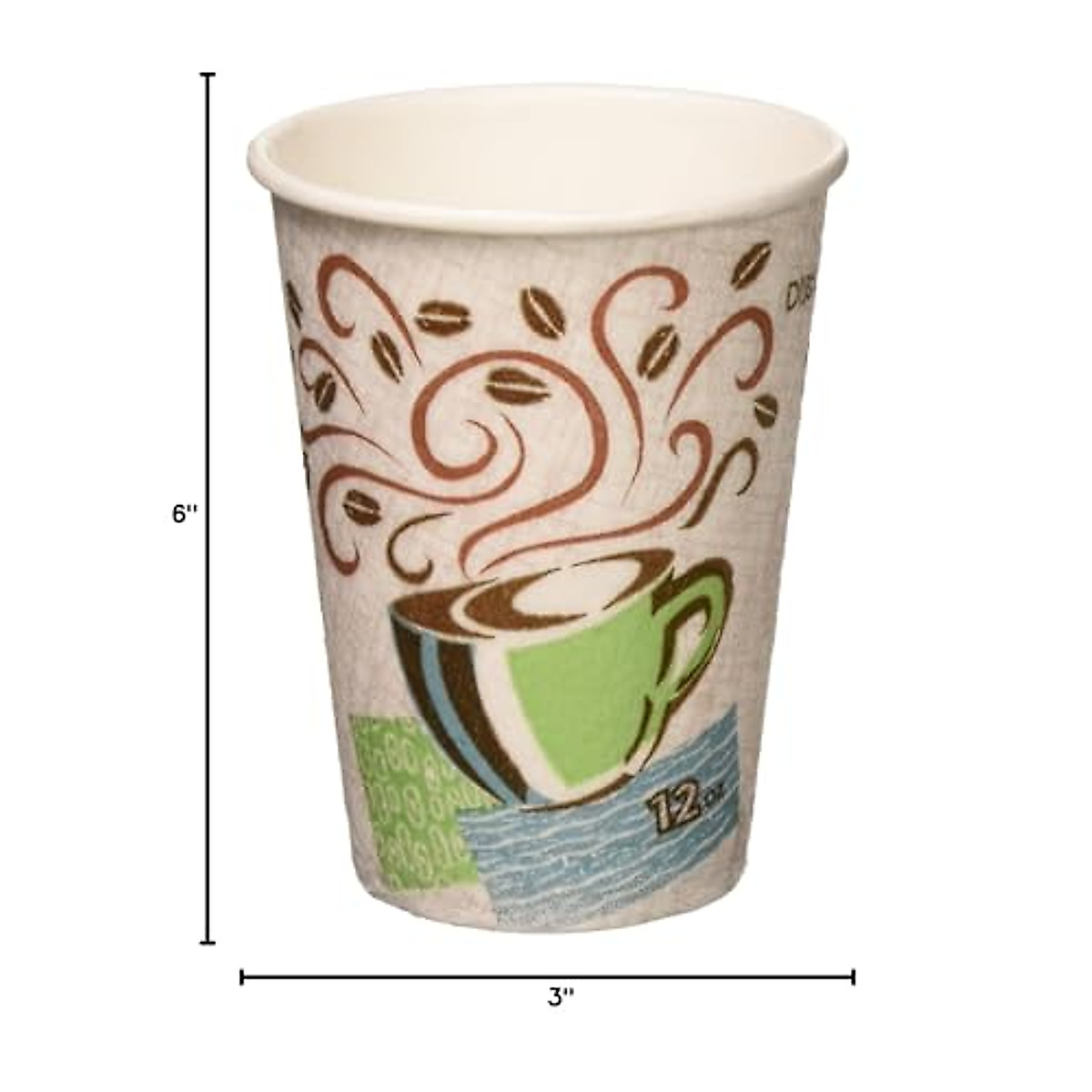 Dixie Paper Perfectouch Disposable Hot Cups, 12 OZ Cups / 50 Count