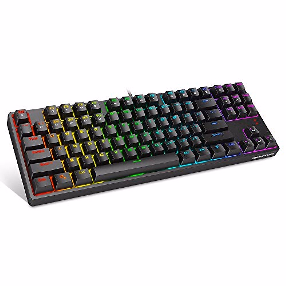 1ST PLAYER TKL RGB Gaming Mechanical USB Wired Keyboard DK5.0 LITE with Cherry MX Blue Switches Equivalent, Compact 87 Keys Tenkeyless LED RGB Backlit Computer Laptop Keyboard for Windows PC Gamers
