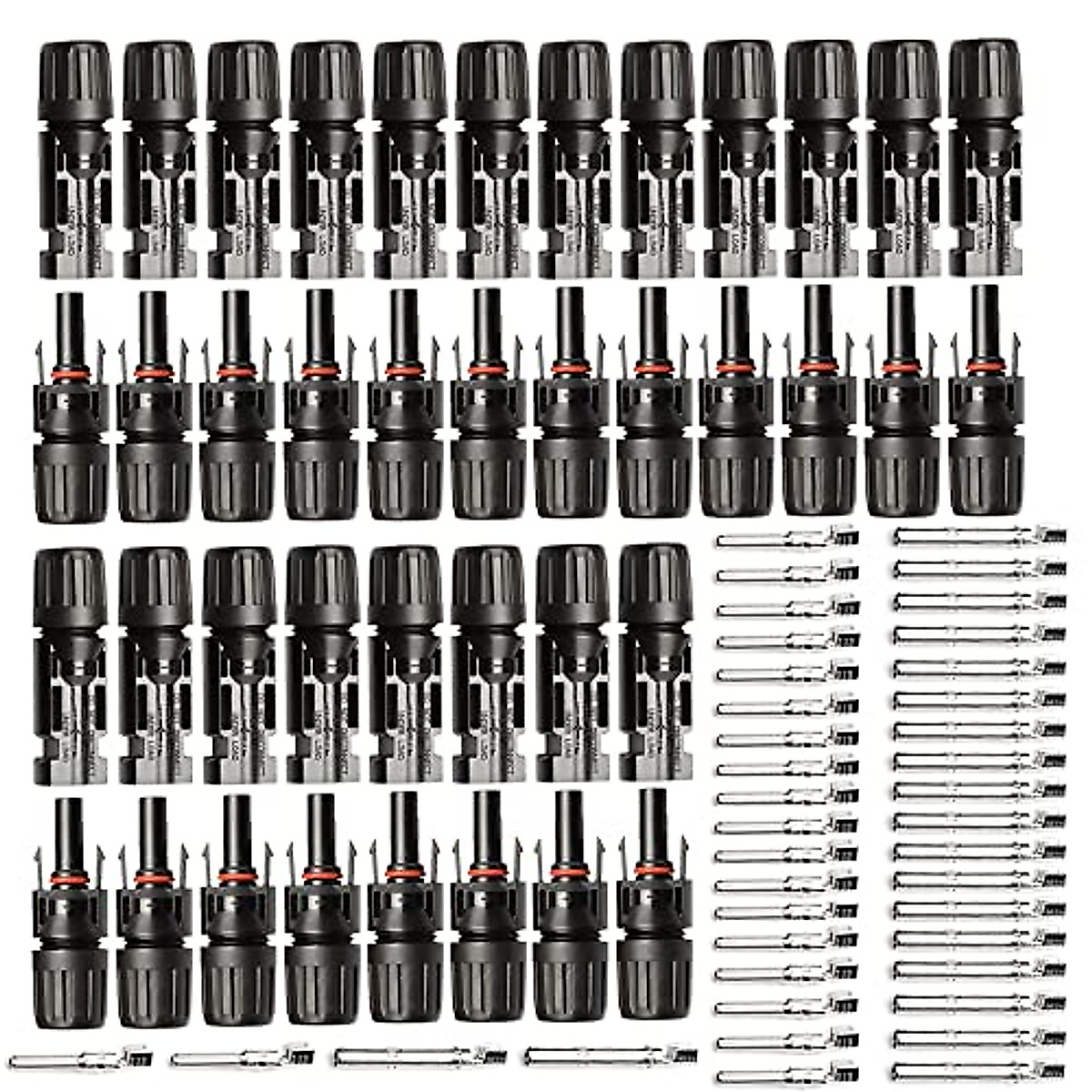 NTNXCXY 40PCS/20Pairs PV Solar Panel Connector Waterproof IP67 Male/Female 1000V 30A Mc-4 Solar Panel Cable Connectors
